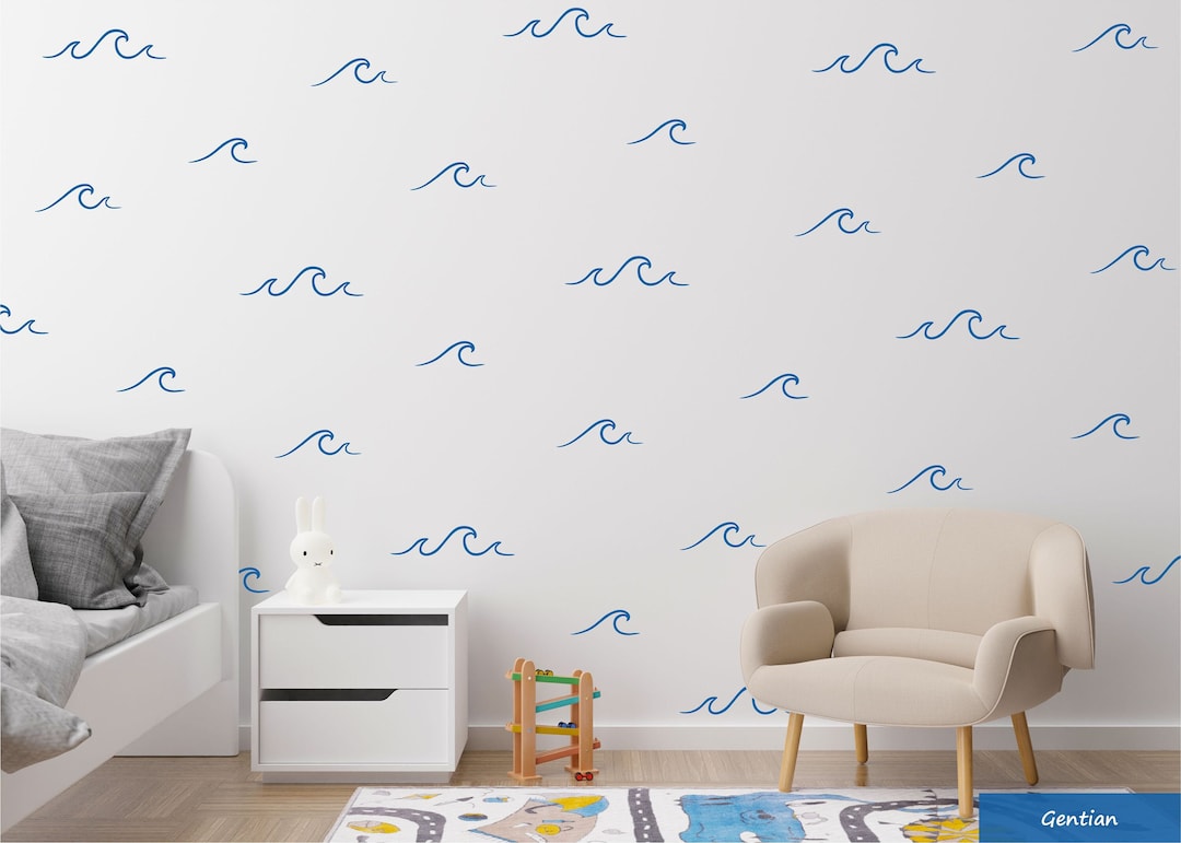 Surf Wave Wall Decal / Ocean Wall Stickers / Beach Nursery Decals / - Etsy