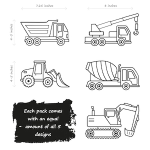 Construction Truck Wall Decals / Modern Kids Room/ Boys Room / Digger ...
