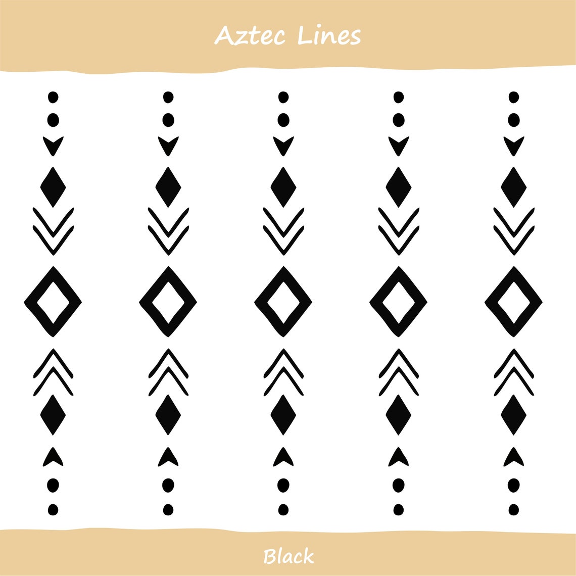Aztec Line Wall Decals /tribal Pattern Decals / Modern Wall | Etsy
