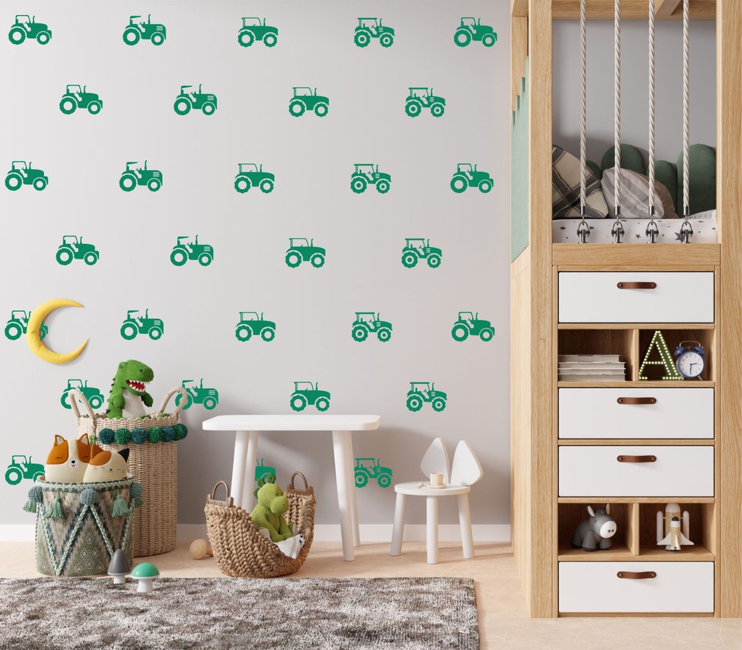 Tractor Wall Decals / Modern Kids Room /boys Room Wall Stickers ...