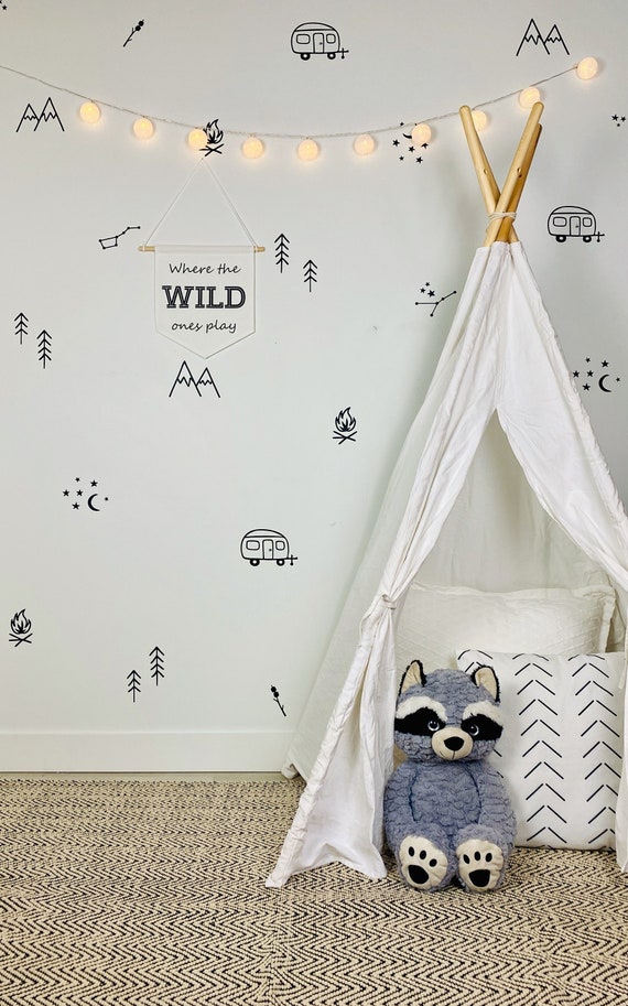 Camping Wall Decals /wilderness Theme / Kids Room Decor / DIY - Etsy