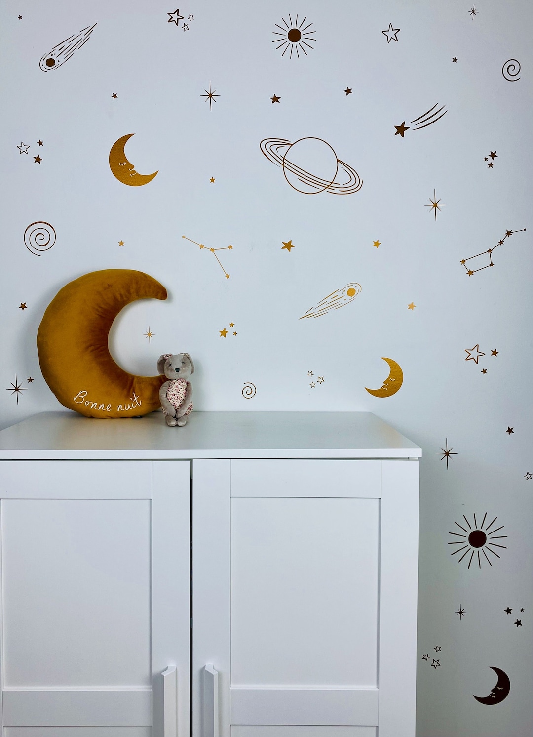 Outer Space Wall Decals / Sun, Moon, Stars Wall Stickers / Nursery ...