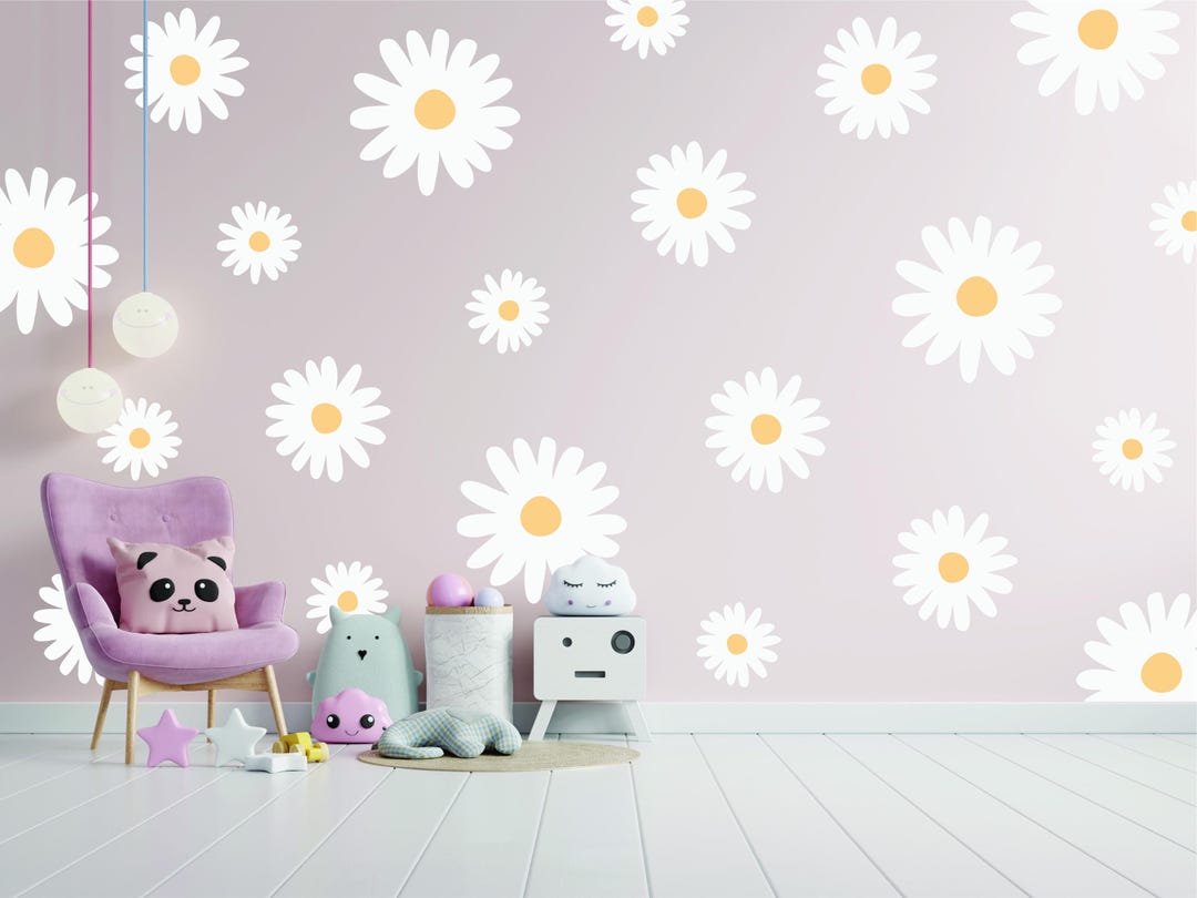 Shasta Daisy Wall Decals / Large Flower Stickers / Nursery Decor / Girl ...