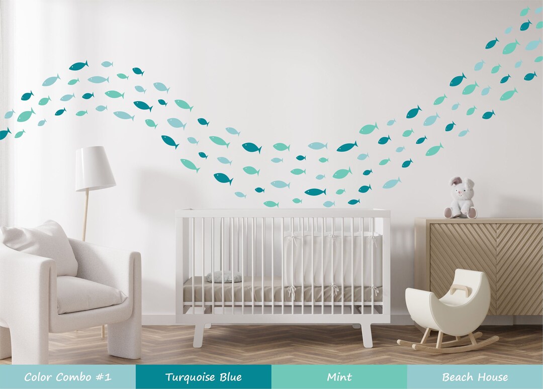 Fish Wall Decals /nautical Bedroom/ Kids Ocean Room/ Modern Nursery ...