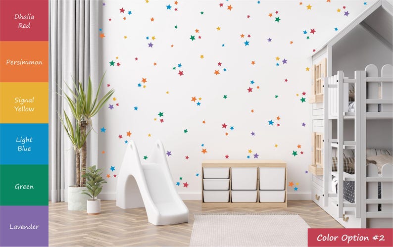 Rainbow Star Wall Decals, Removable Nursery Decor - Etsy UK