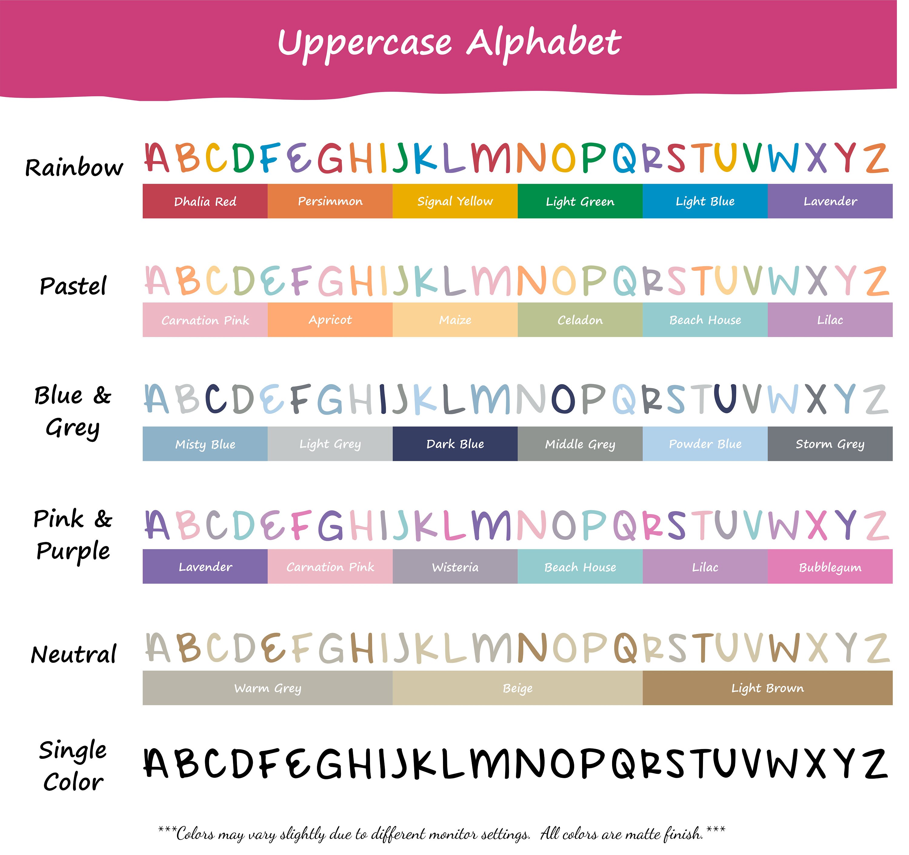 Alphabet Wall Decals /letter Wall Decals/ Colorful Playroom - Etsy