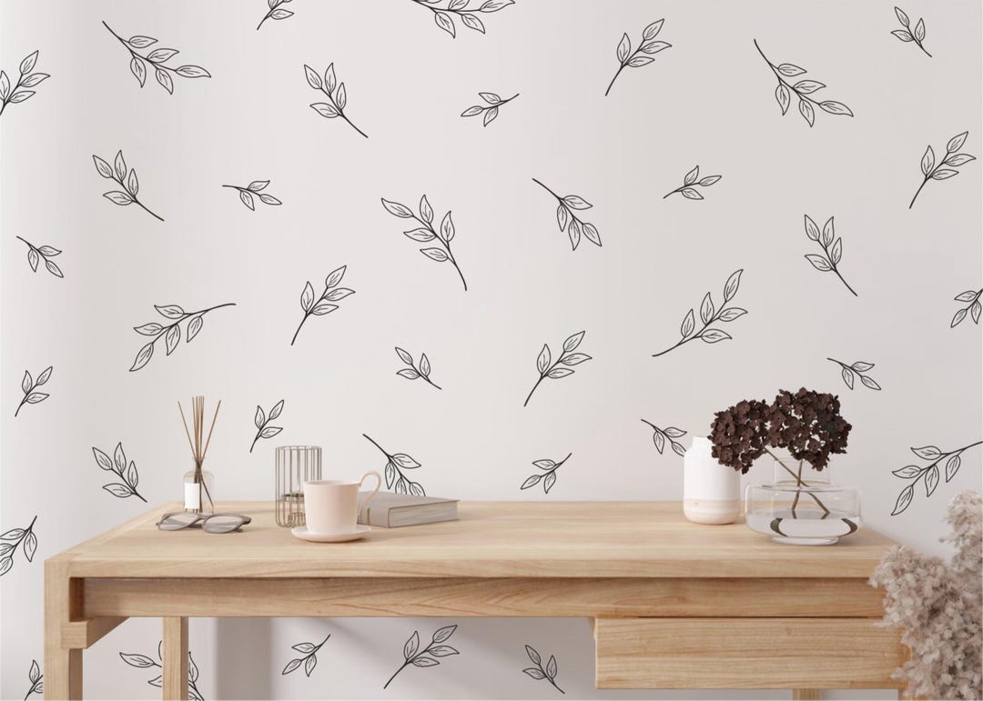 Wispy Leaves Wall Decals / Modern Wall Décor / Nursery Decor / Leaf ...