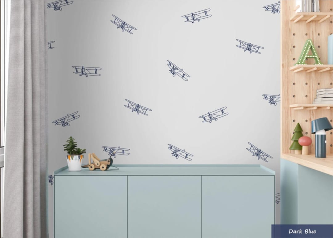 Airplane Wall Decals / Vintage Planes/ Boys Room / Plane Stickers ...