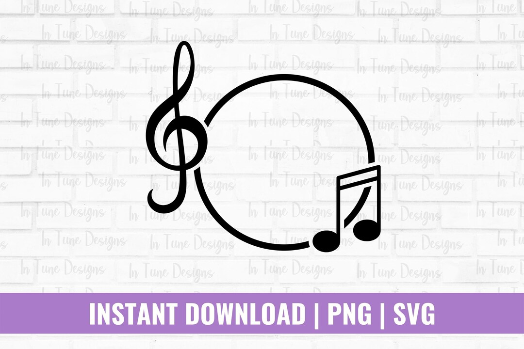 Music Svg, Music Monogram SVG, Music Frame SVG, Music Notes Clipart ...