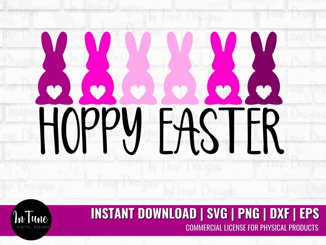 Hoppy Easter SVG Design for Shirt, Happy Easter Cut File for Cricut ...