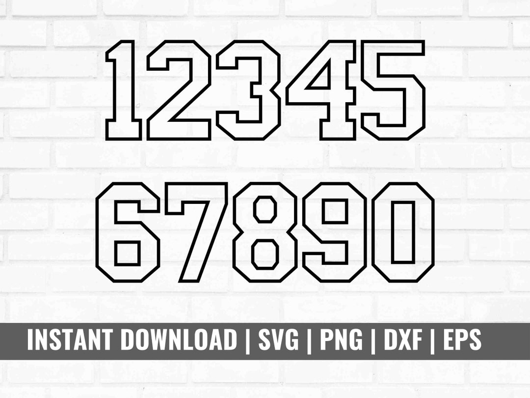 Sports Jersey Numbers Svg Bundle, Varsity Numbers Svg, Jersey Numbers ...