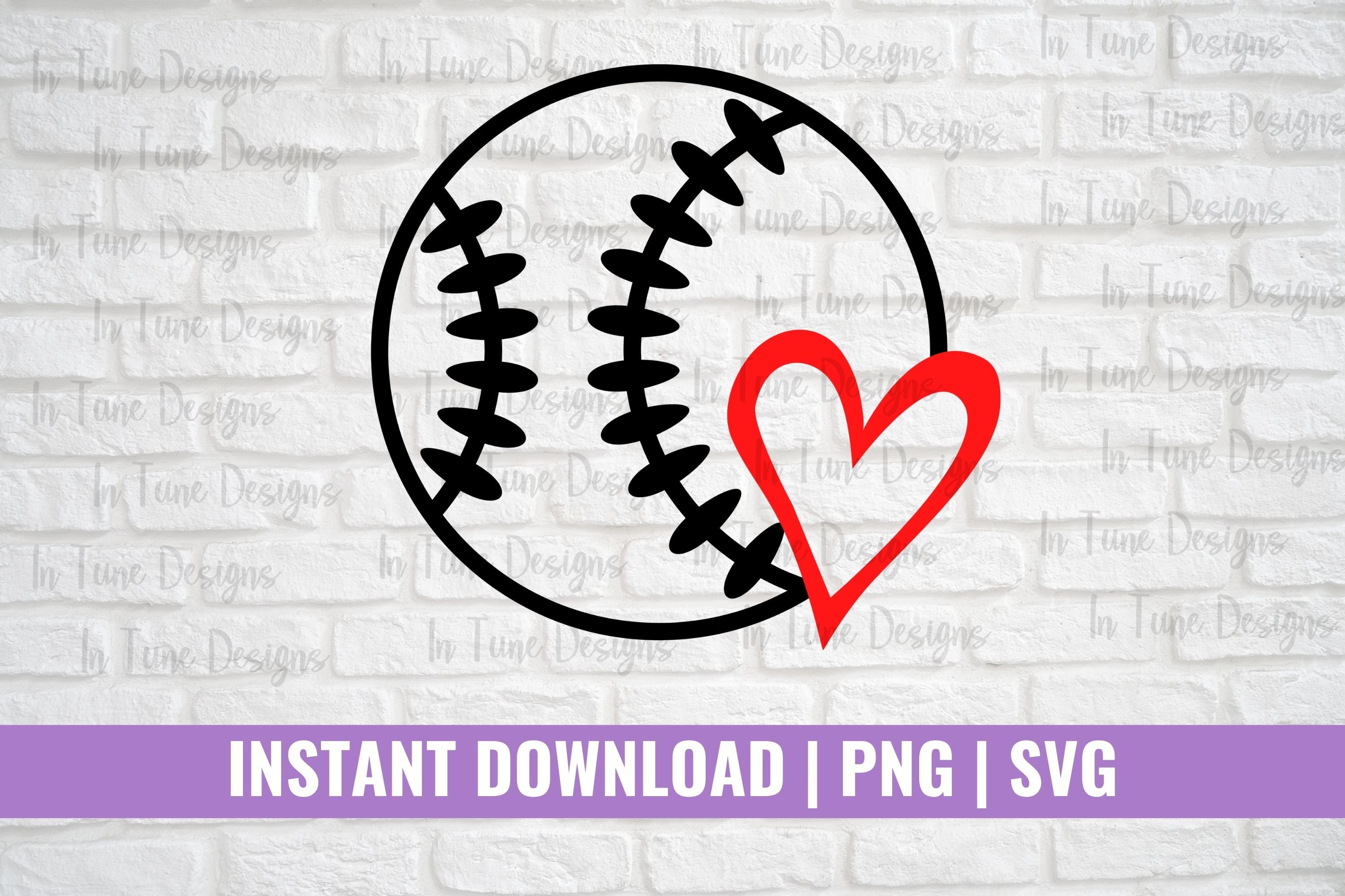 Softball Svg Softball With Heart Svg Softball Png Softball - Etsy