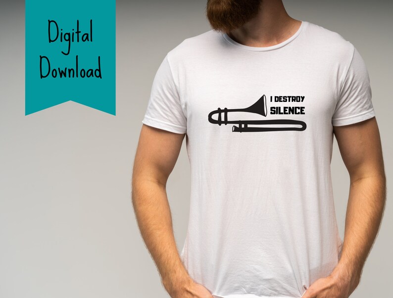 Trombone Player SVG Band Shirt Design Music Cut File Funny Marching ...