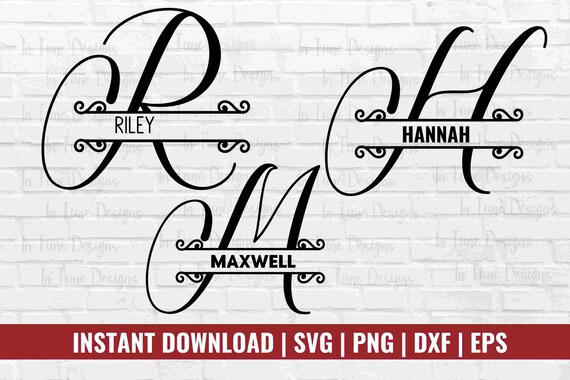 Split Monogram Svg Split Letter Svg. Alphabet Svg Files for - Etsy
