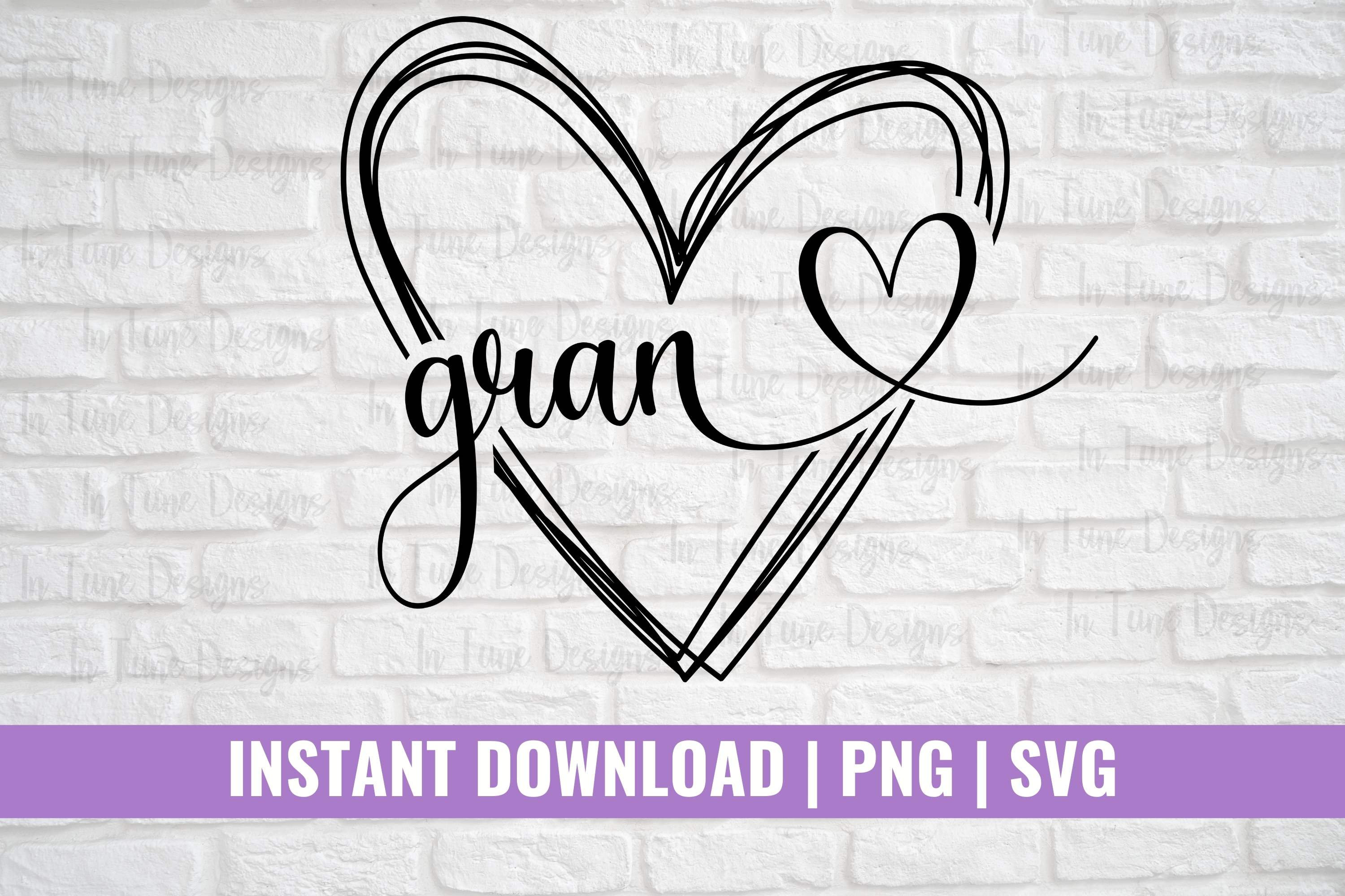 Gran Heart Svg Grandma SVG Mother's Day Gift for - Etsy