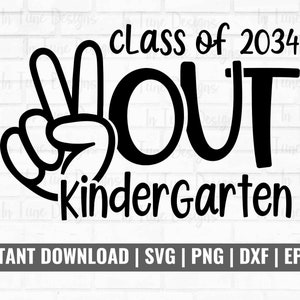 Peace Out Kindergarten Svg Last Day of School Svg Kids End - Etsy