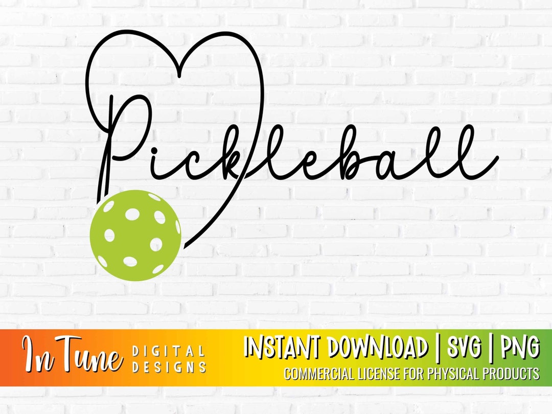 Pickleball Svg, Pickleball Heart Svg, Pickleball Png, Love Pickleball ...