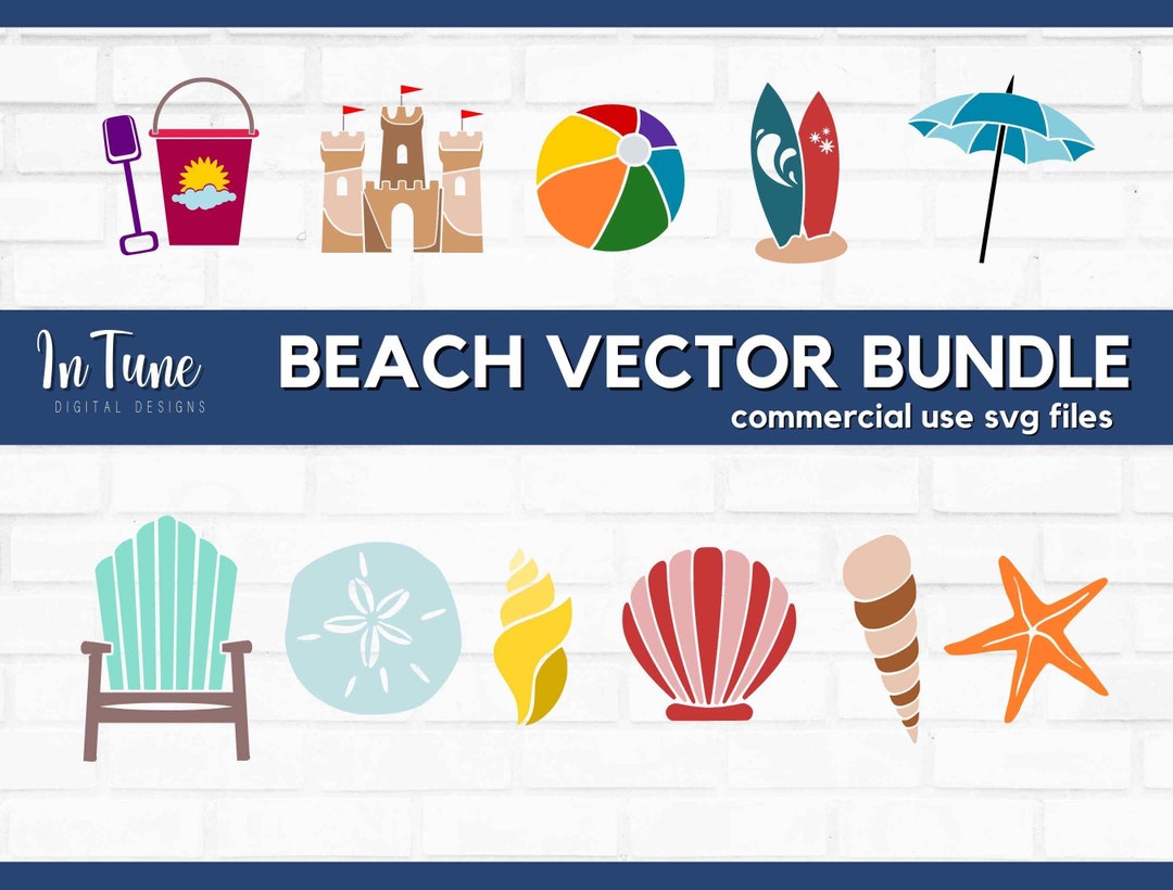 Beach Svg Bundle Beach Cut Files for Cricut Commercial Use - Etsy Canada