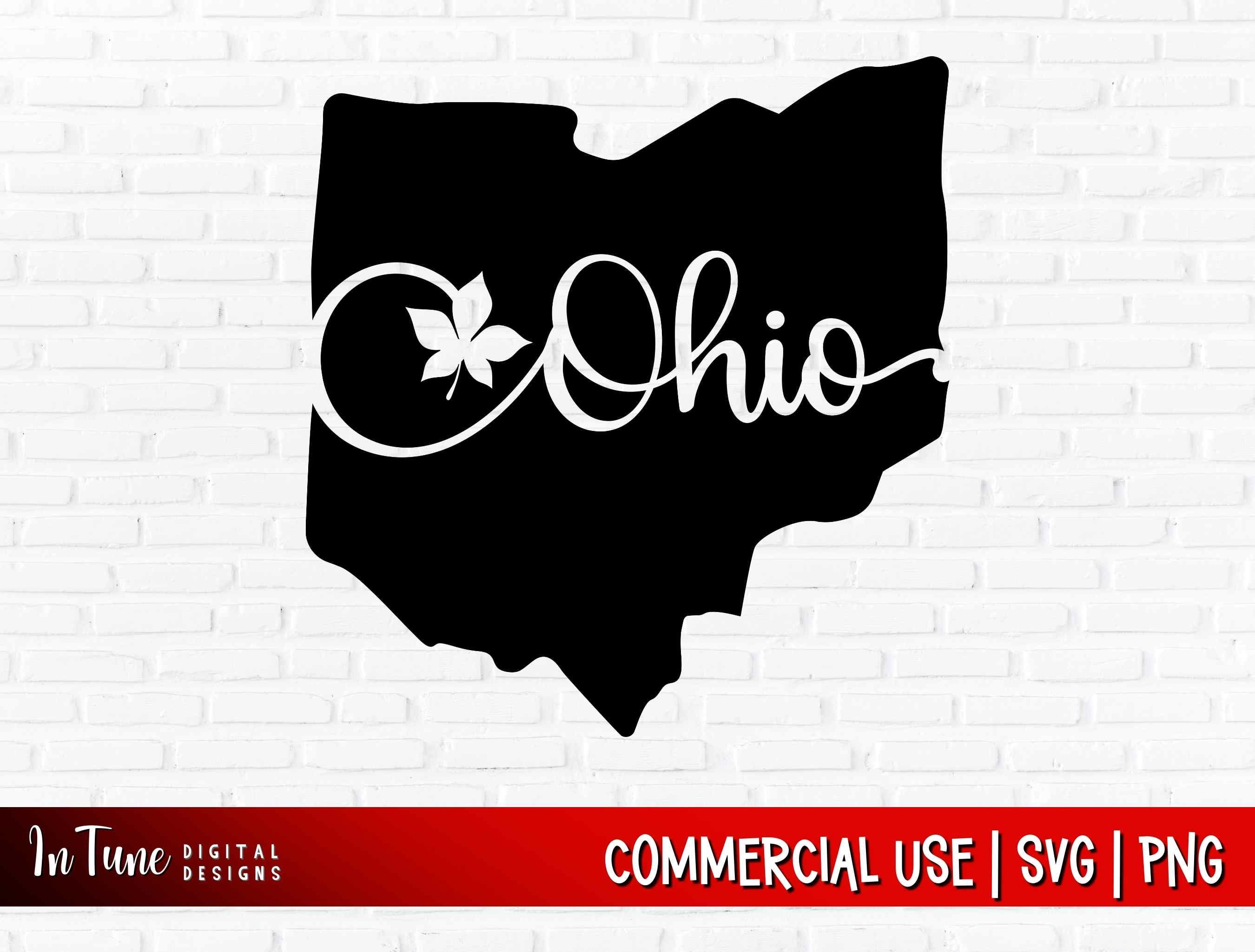 Ohio Svg Ohio With Buckeye Leaf Svg Ohio State Outline With - Etsy UK