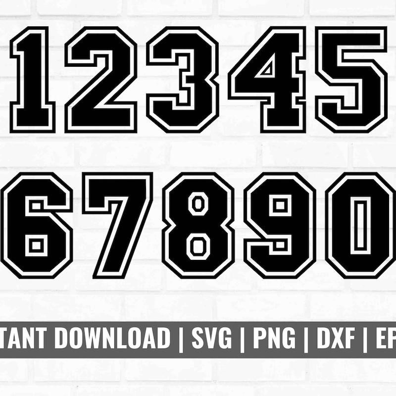 Varsity Numbers Svg - Etsy