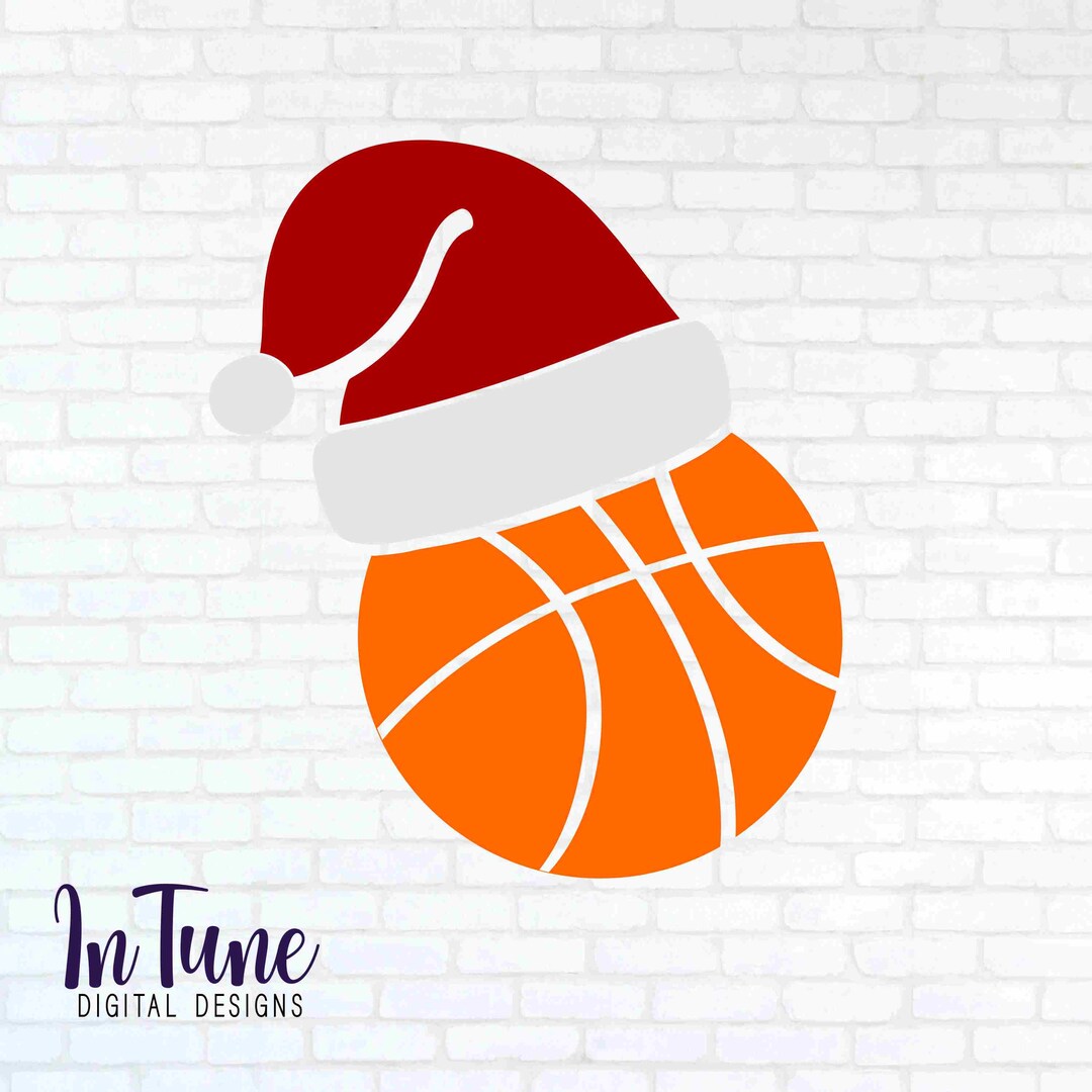 Basketball With Santa Hat Svg Cut File for Cricut Holiday Sports ...