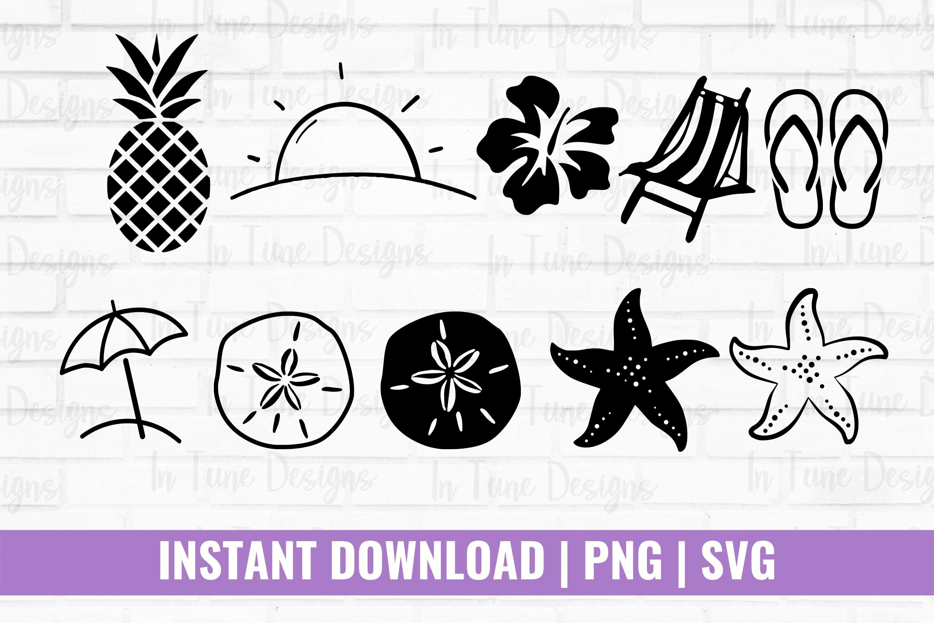 Beach Clipart Bundle Beach Cut Outs Beach Cut File for - Etsy