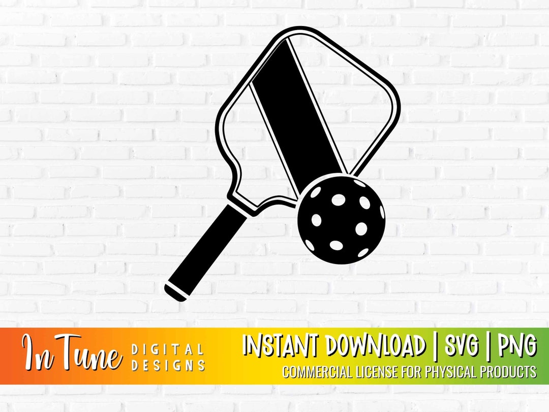 Pickleball Paddle With Ball Design for Apparel, Pickleball Clipart ...