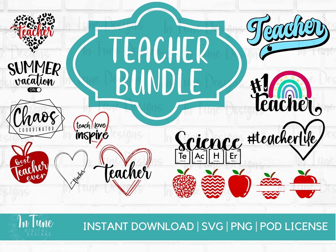 Best Teacher design bundle Teacher appreciation designs - Etsy France