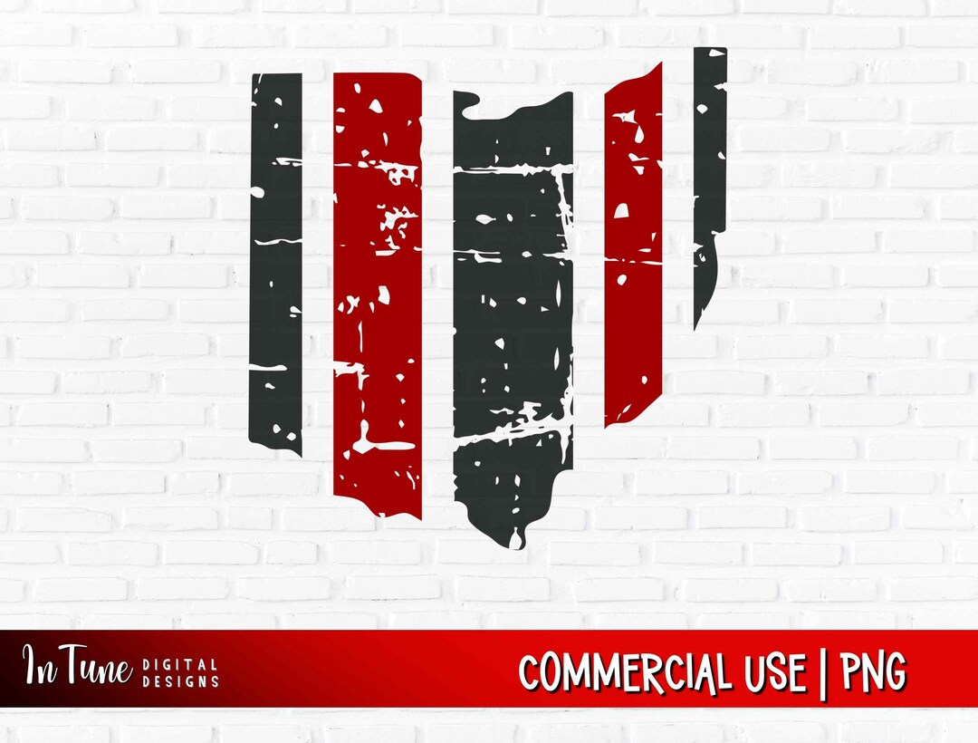 Striped Distressed Ohio Graphic, State of Ohio PNG, Ohio Tshirt Graphic ...