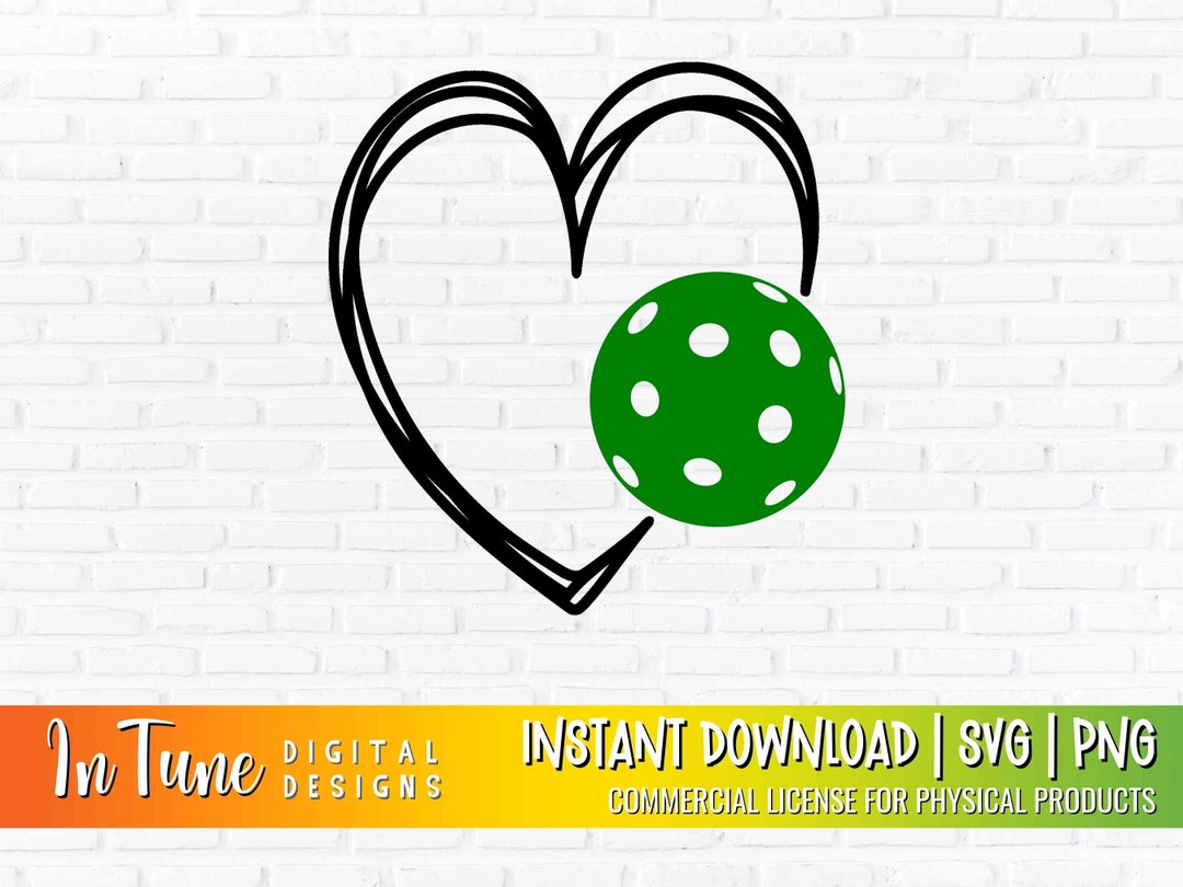 Pickleball Svg, Pickleball Heart Svg, Pickleball Png, Love Pickleball ...