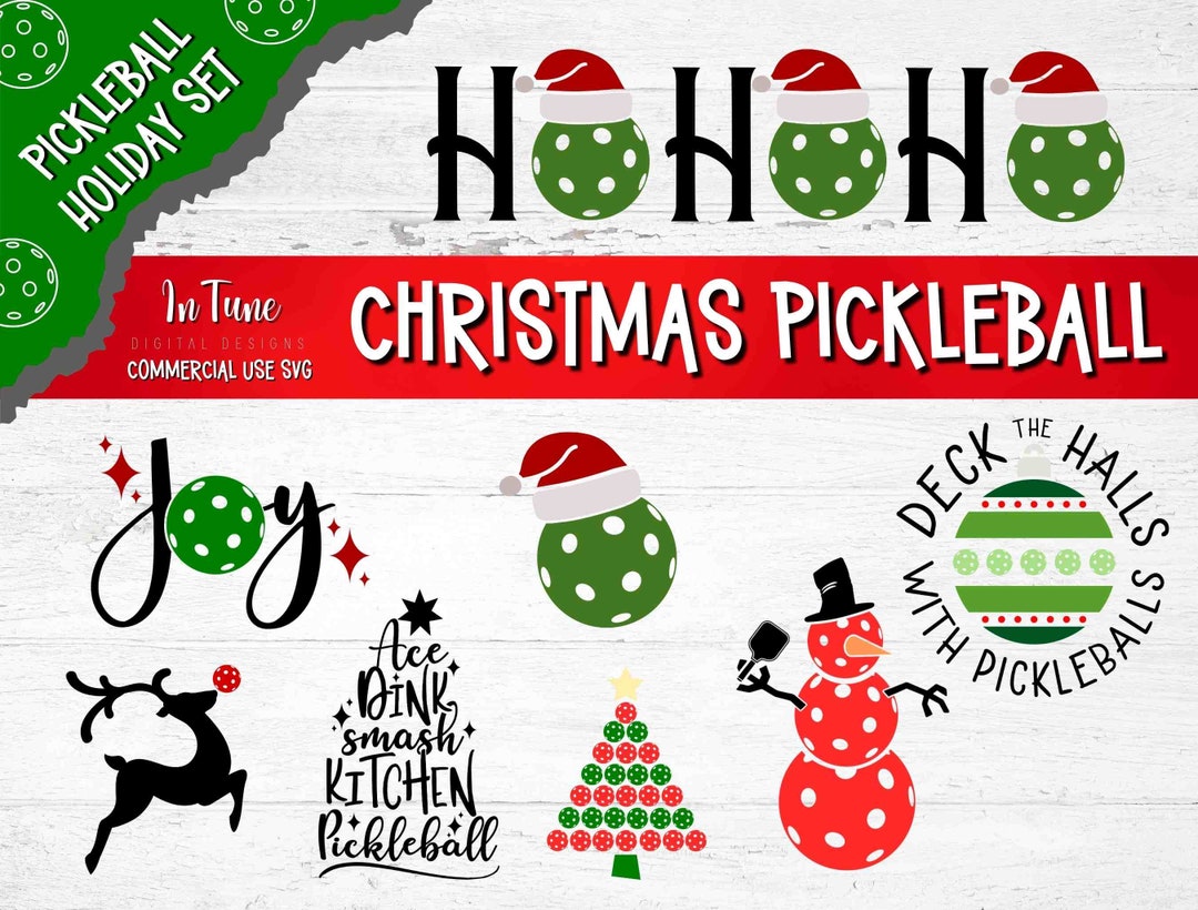 Christmas Pickleball Svg Bundle for Shirts, Xmas Pickleball Svg ...