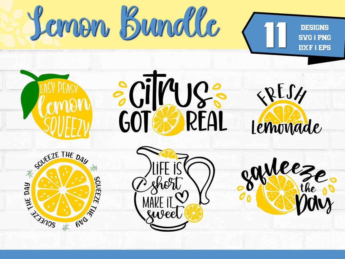 Lemon Pun Bundle Lemon Puns SVG Lemonade Svg Fruit Cut - Etsy