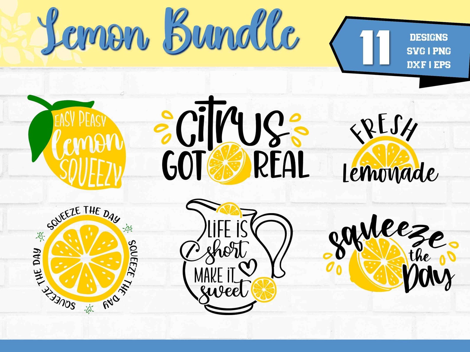 Lemon Pun Bundle Lemon Puns SVG Lemonade Svg Fruit Cut - Etsy
