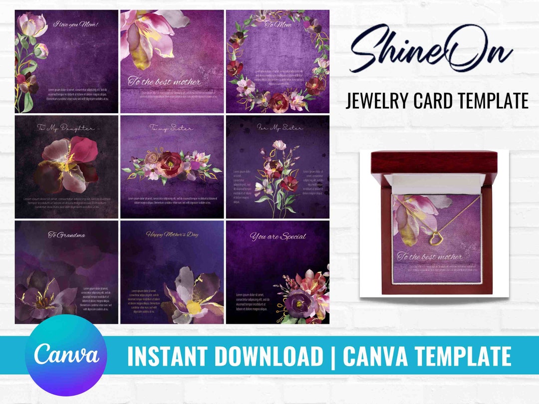 Jewelry Message Card Template, Shineon Message Card Template, Jewelry ...
