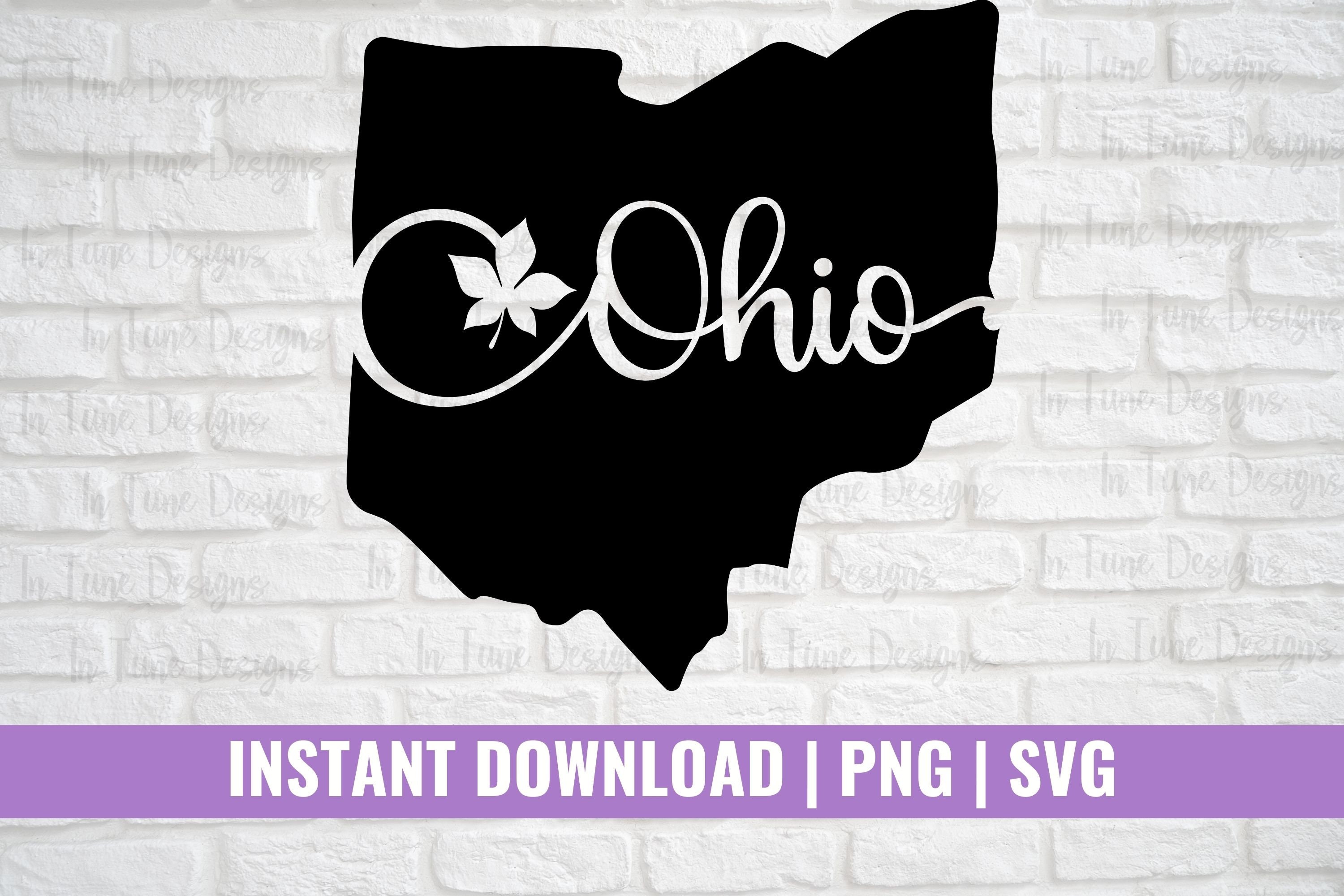 Ohio Svg, Ohio With Buckeye Leaf Svg, Ohio State Outline With Buckeye ...
