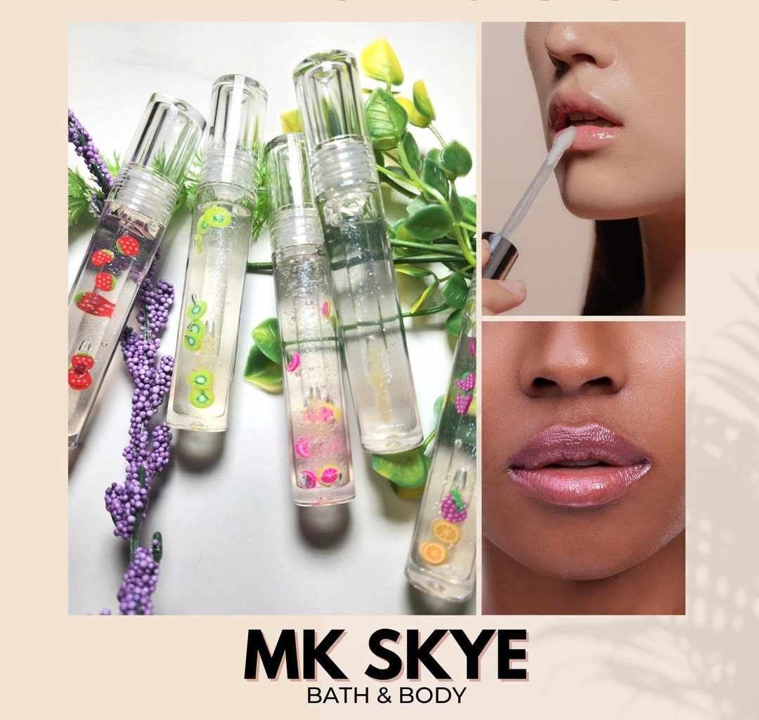 Fruity Lip Gloss, Fruit Scented Lip Gloss, Vegan Lip Glass, Clear Gloss ...