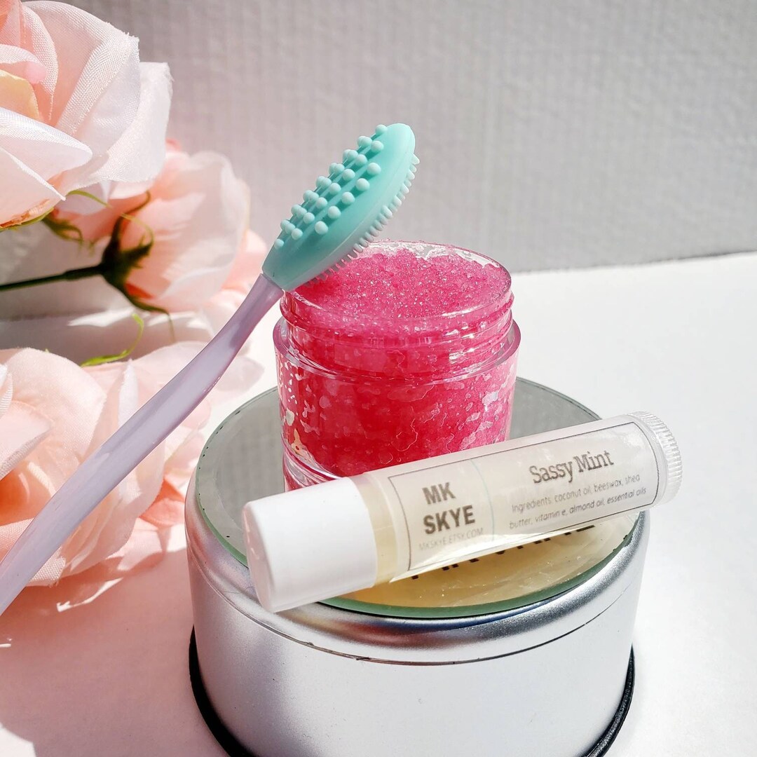 Lip Balm and Lip Scrub Kit, Pick Your Scent, Peaches and Cream Lip ...