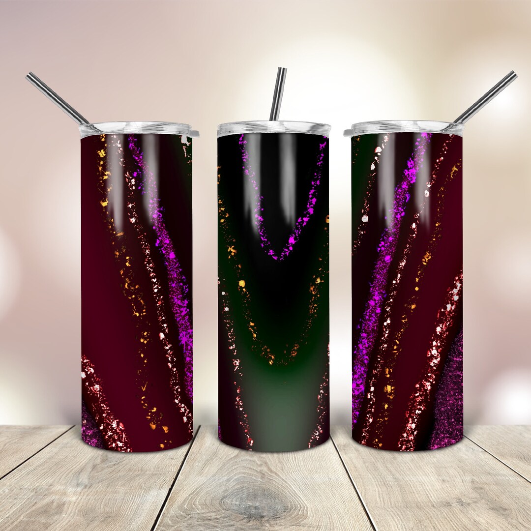 20 Oz Skinny Tumbler Red Purple Black Wrap Tapered Straight Template ...