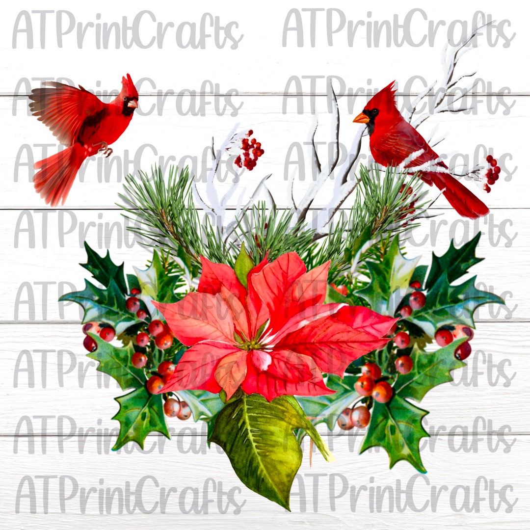 Winter Cardinal Sublimation Design Digital Download Sublimation ...