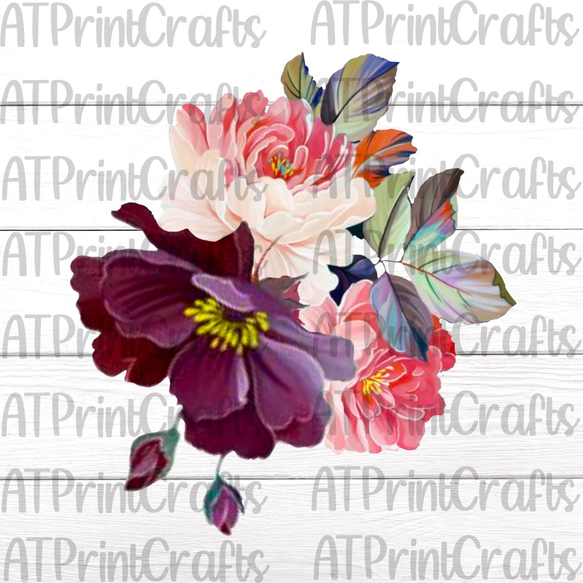 Bouquet Flower Sublimation Design Digital Download Sublimation - Etsy