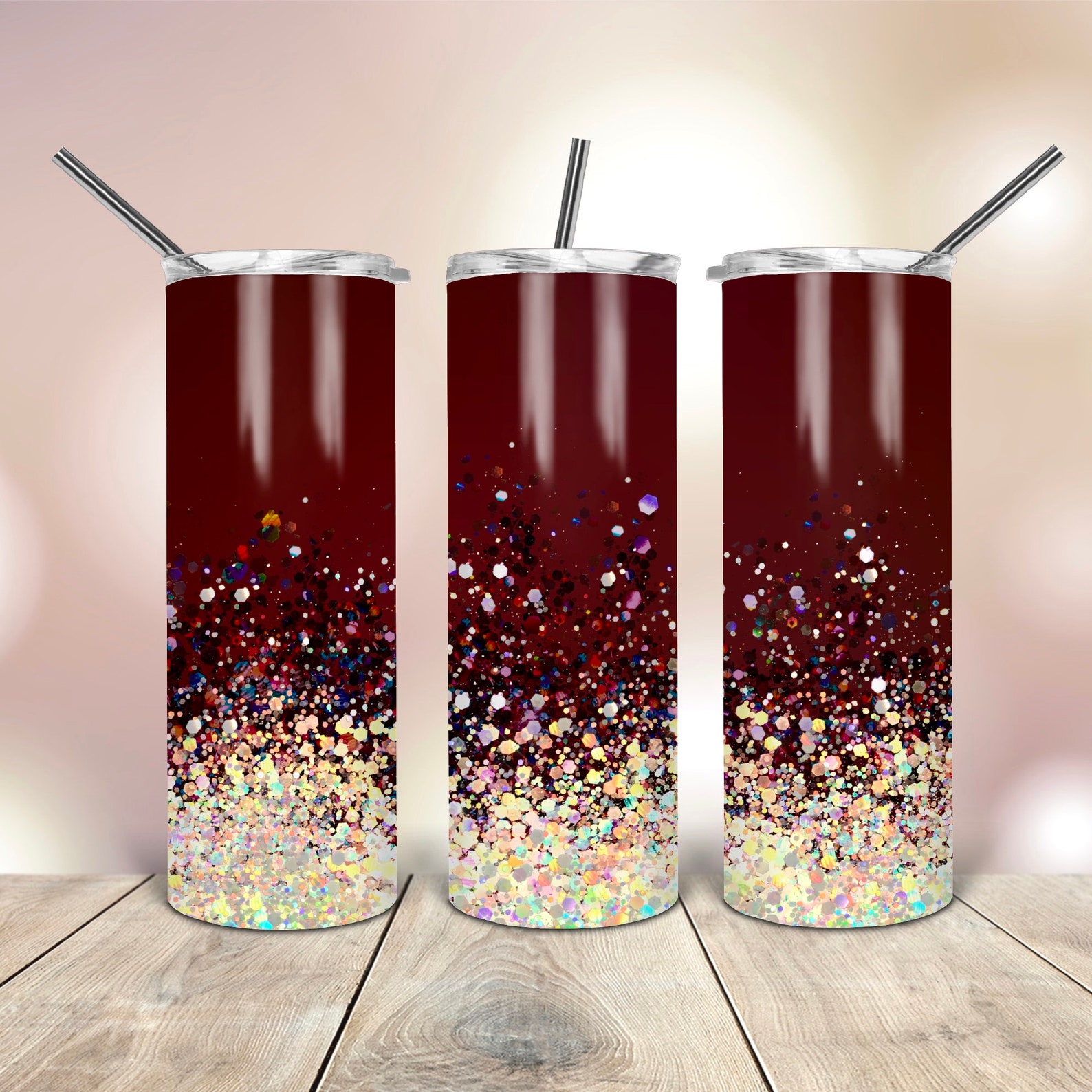 20 Oz Skinny Tumbler Png Maroon Confetti Wrap Tapered Straight Template ...