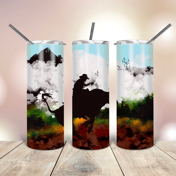Kick The Dust Up Bull Riding 20oz Tumbler PNG Art & Collectibles ...