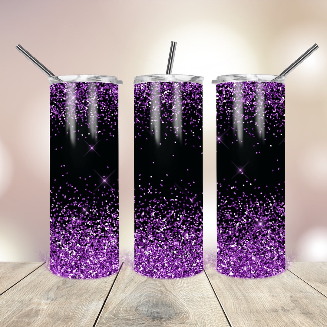 20 Oz Skinny Tumbler Purple and Black Wrap Tapered Straight Template ...
