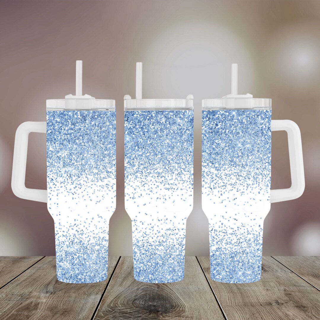 Light Blue Gitter White Background 40oz Tumbler Png Wrap Seamless ...