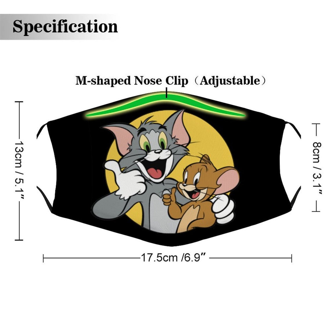 Personalized Tom and Jerry Face Maskkid Mask/adjustable - Etsy
