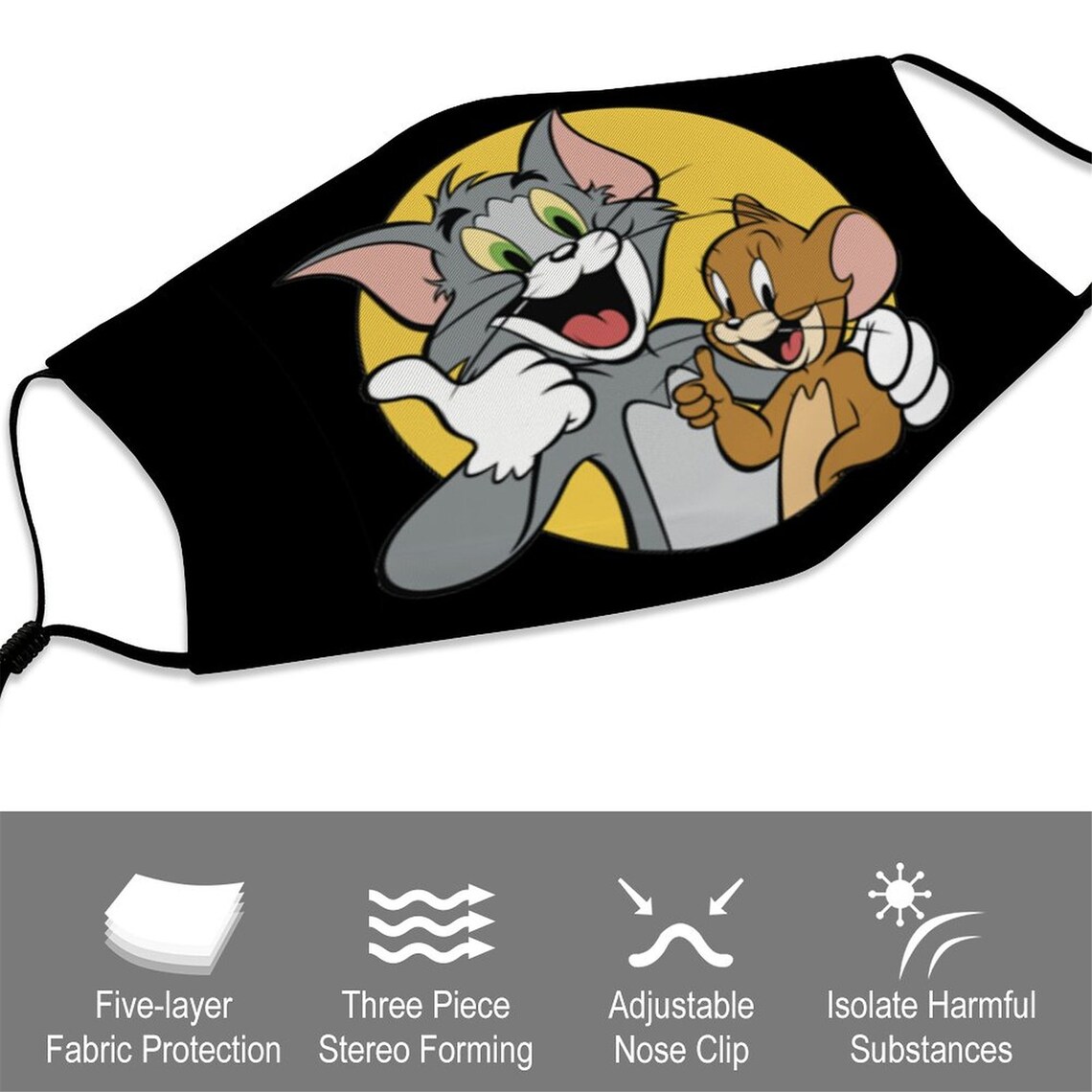 Personalized Tom and Jerry Face Maskkid Mask/adjustable - Etsy