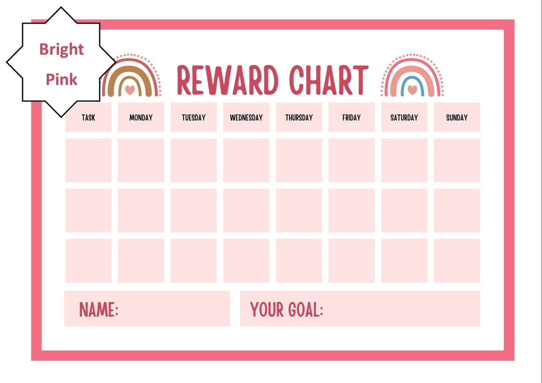 Reward Chart Bundle Multi Colour Reward Chart Pack Printable - Etsy