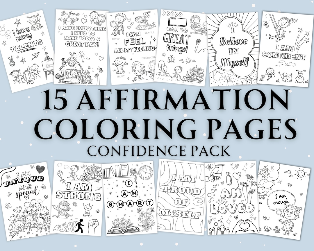 Printable Coloring Pages for Kids, Affirmation Cards, Positivity ...
