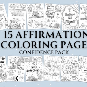 Printable Coloring Pages for Kids, Affirmation Cards, Positivity ...