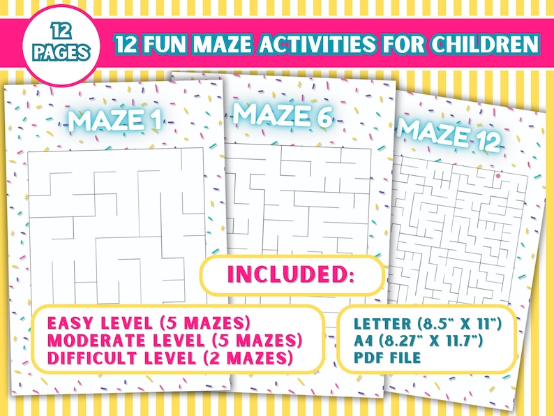 Printable Maze for Kids, Maze Activity, Fun Maze Printable, Maze ...